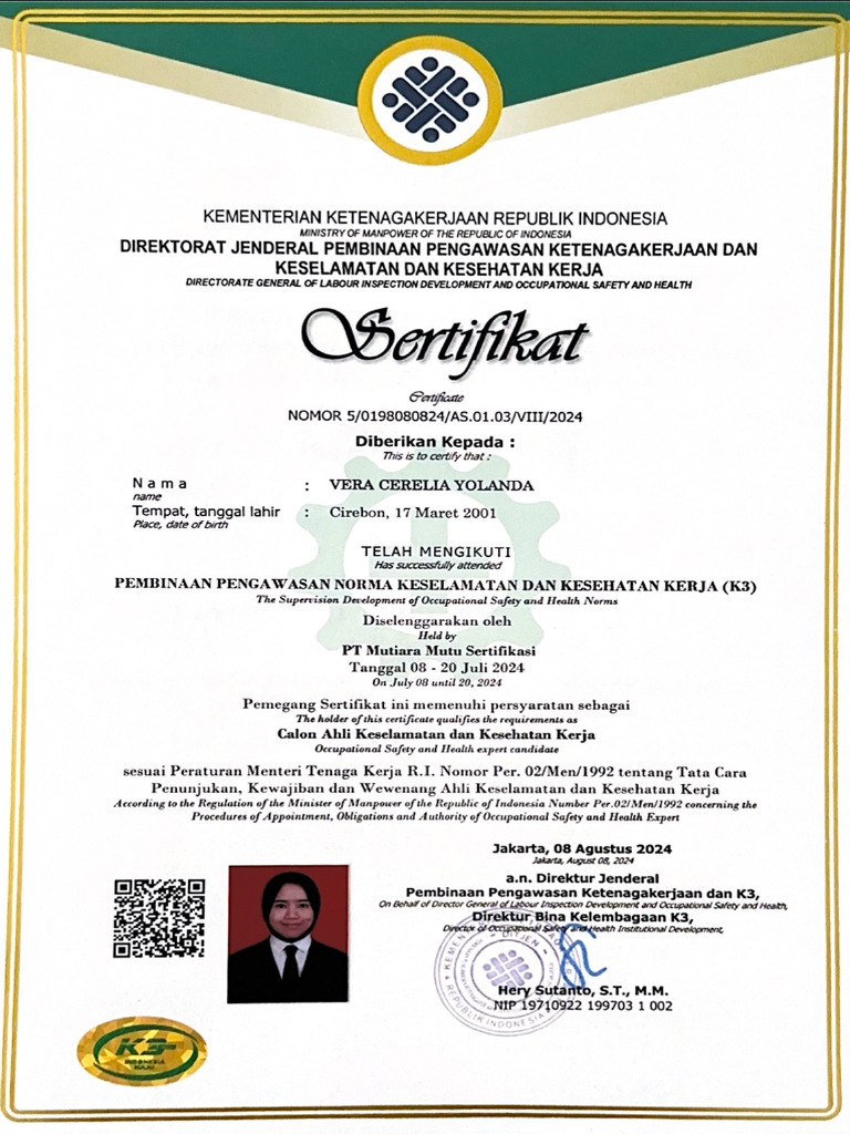 Sertifikat Ahli K3 Umum | PDF