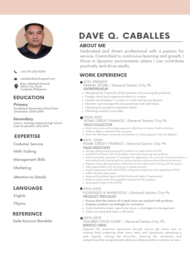 Dave CV | PDF | Point Of Sale | Inventory