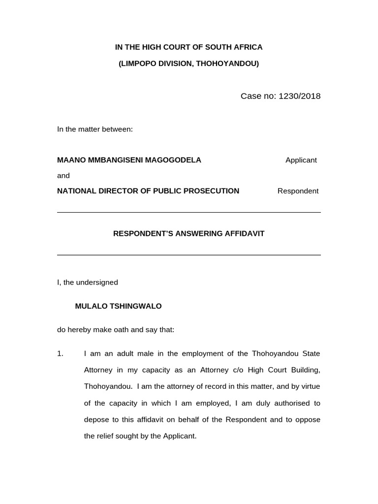 Magogodela Answering | PDF | Judgment (Law) | Appeal