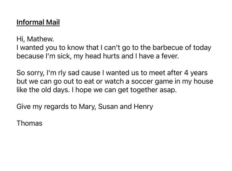 Informal Letter | PDF