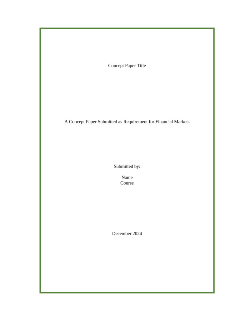 Concept Paper Format 2 | PDF