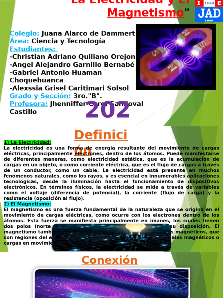 PPT-3ro B CyT ExposicIón | PDF | Electricidad | Magnetismo
