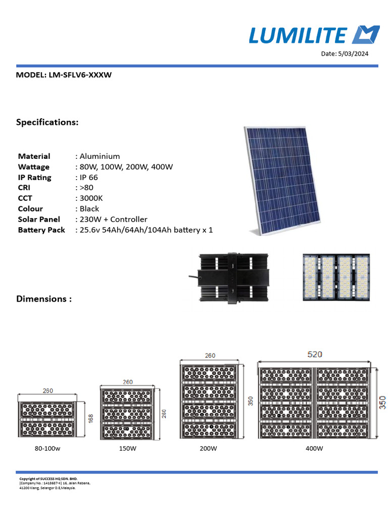 Lumilite Solar Led Floodlight | PDF