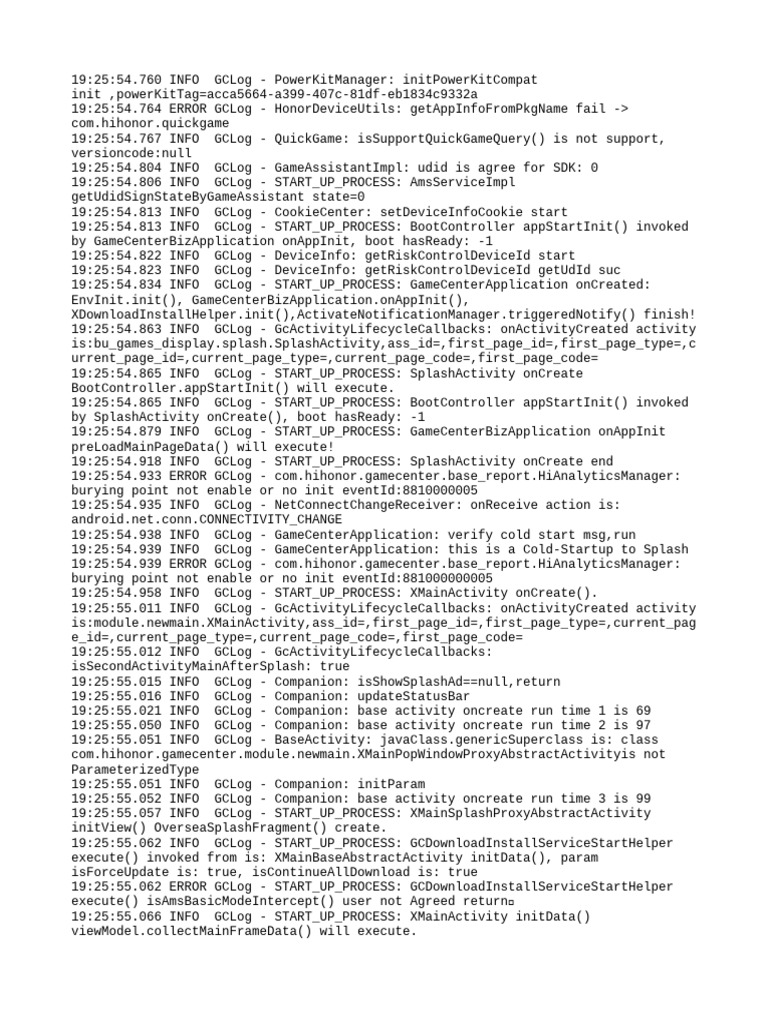 GameCenter App Initialization Logs | PDF | Computer Architecture | Internet Standards