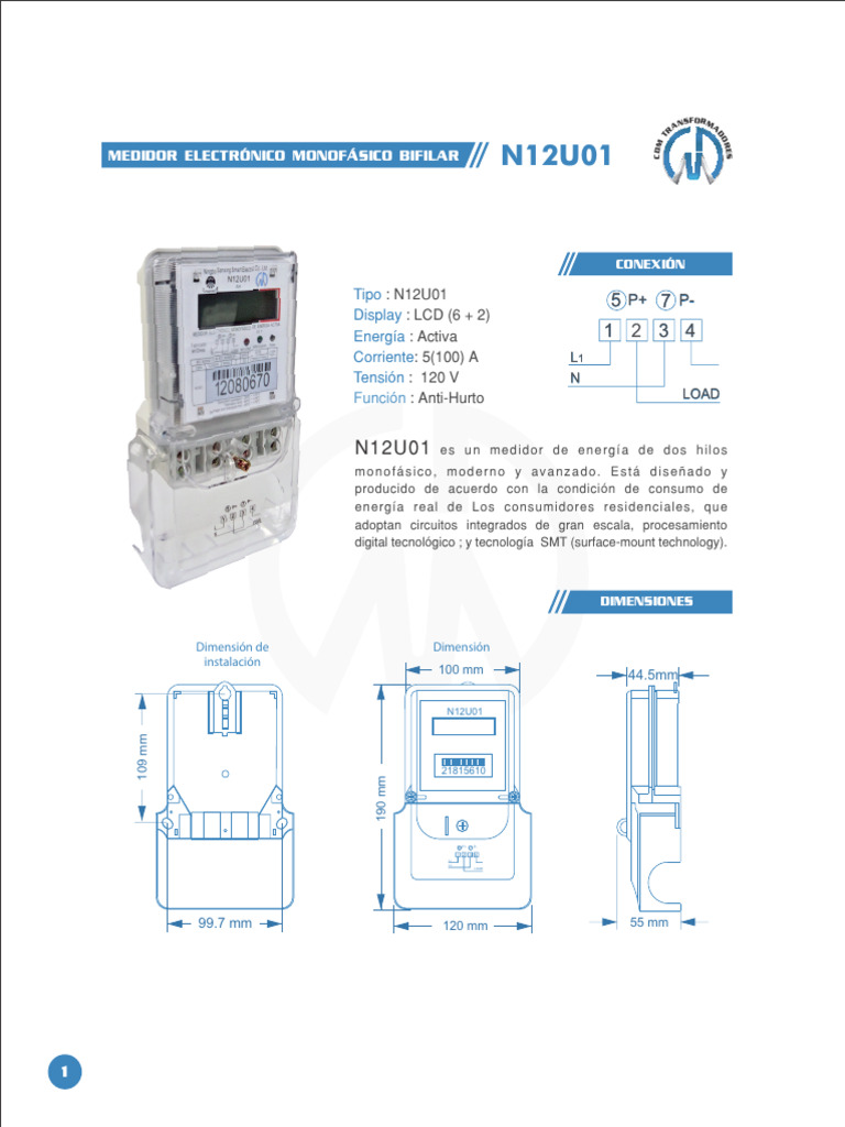 Monofasico Bifilar | PDF | Diodo emisor de luz | Corriente eléctrica