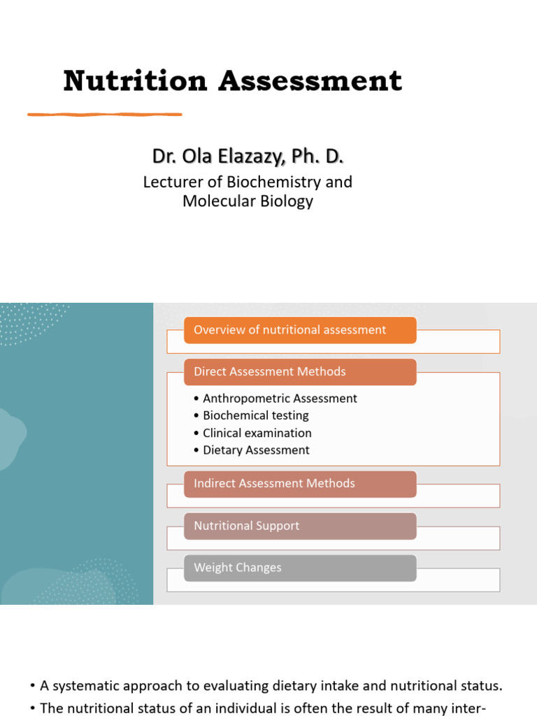 Lect 2 - Nutrition Assessment | PDF | Body Mass Index | Anthropometry