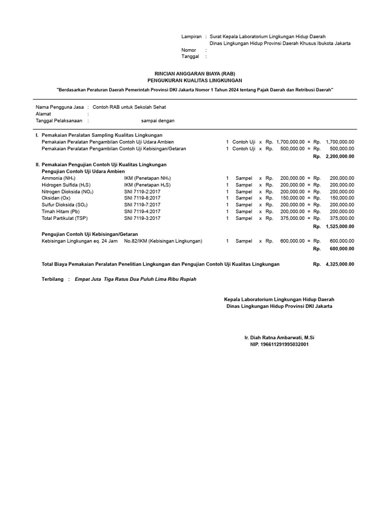 Contoh RAB Untuk Sekolah Sehat | PDF