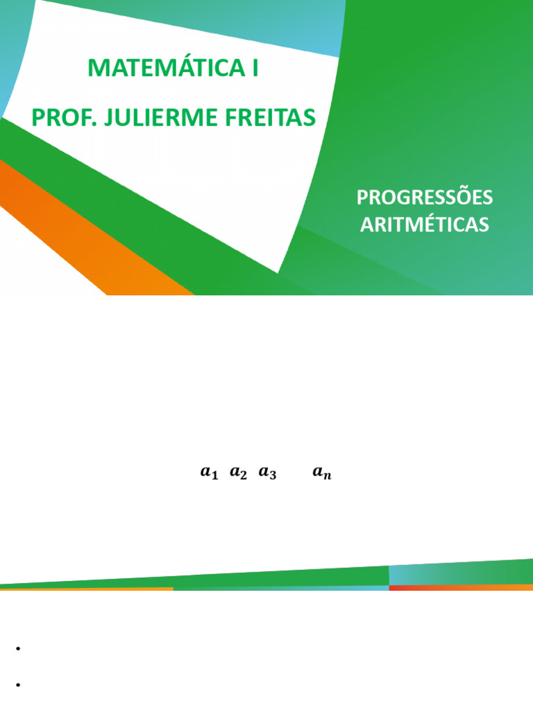 Aula Progressão Aritmética | PDF | Sequência | Matemática