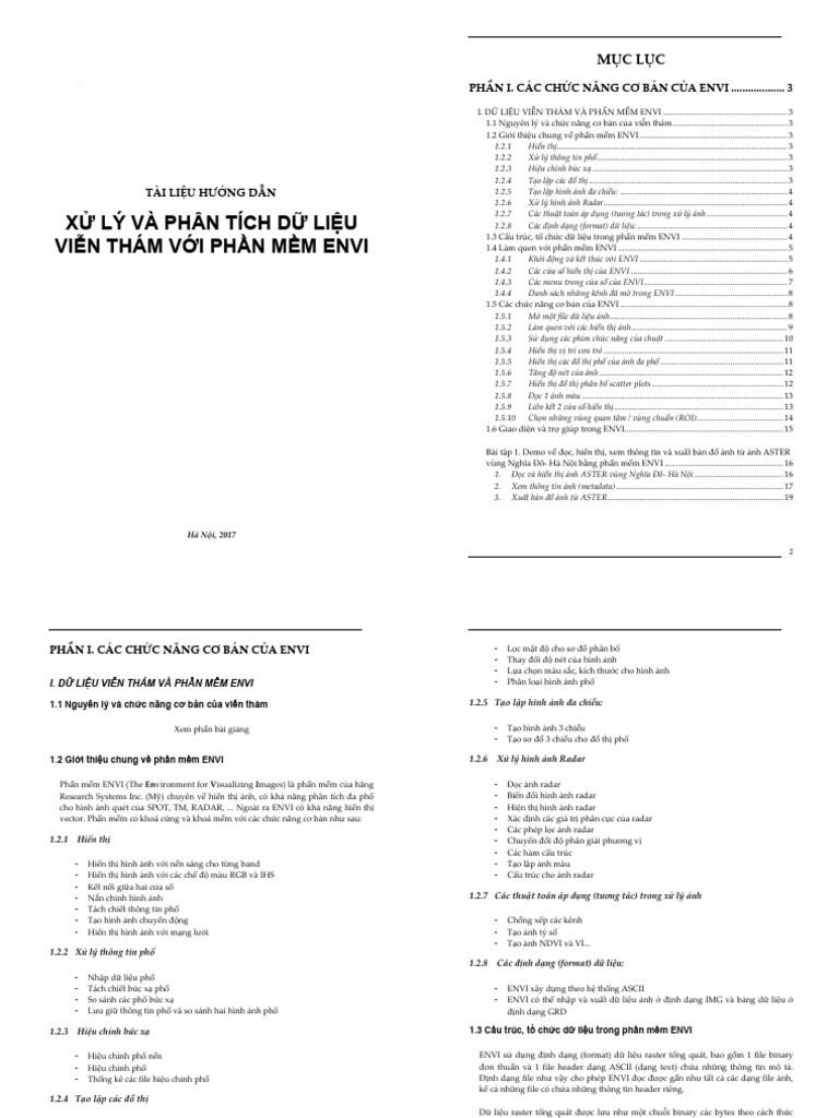 Huongdanthuchanh ENVI - PHAN I | PDF