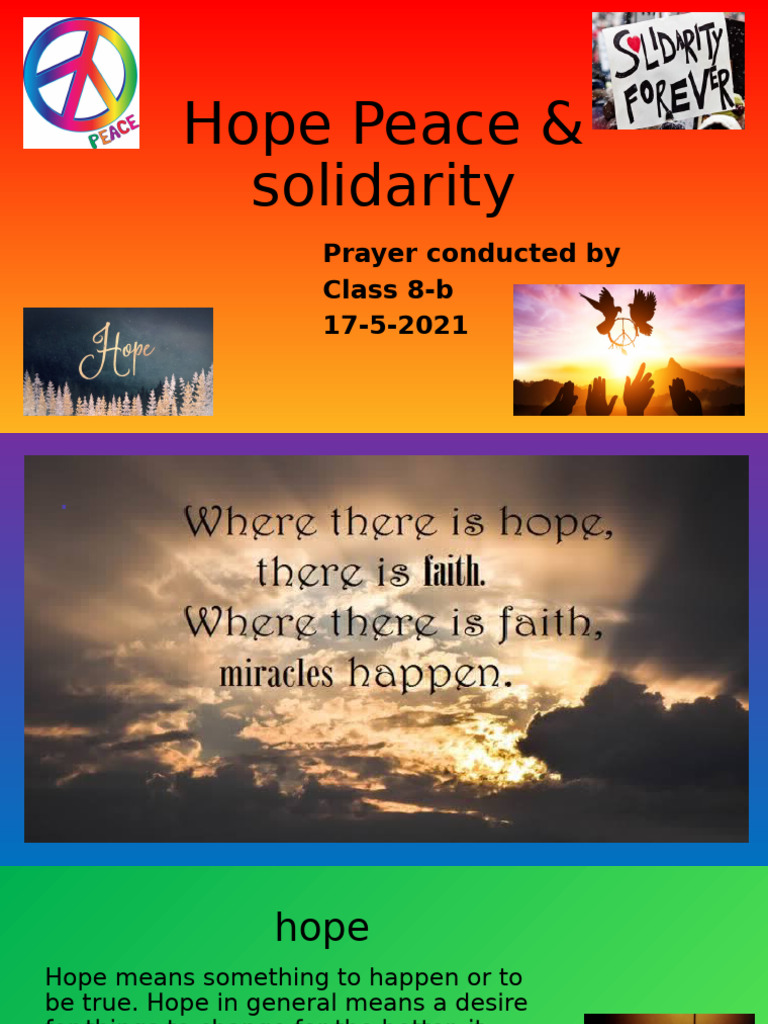 Hope Peace & Solidarity Full | PDF | Thought | Peace