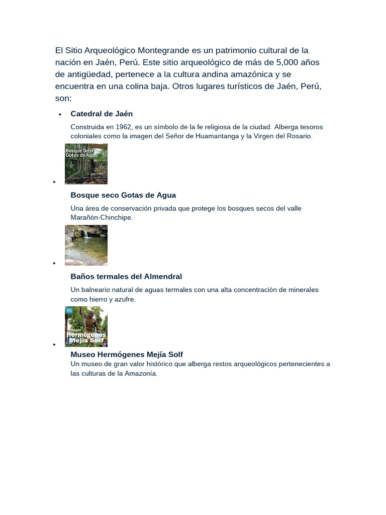 Sitio Arqueológico Montegrande en Jaén | PDF