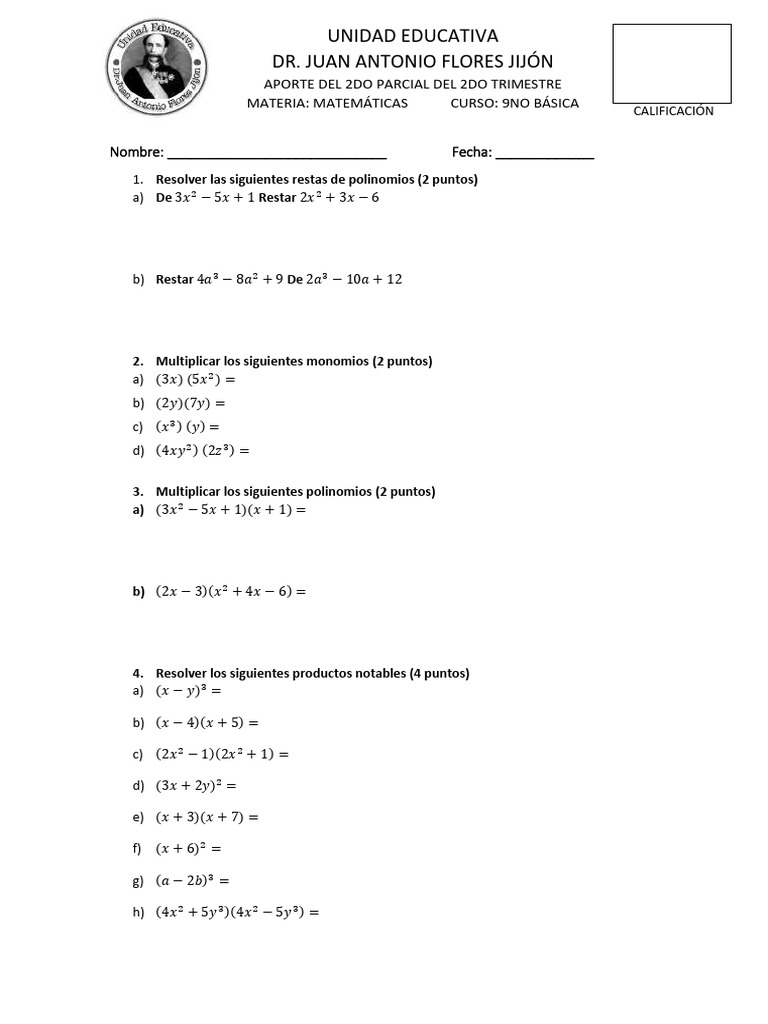 Matemáticas 9no | PDF