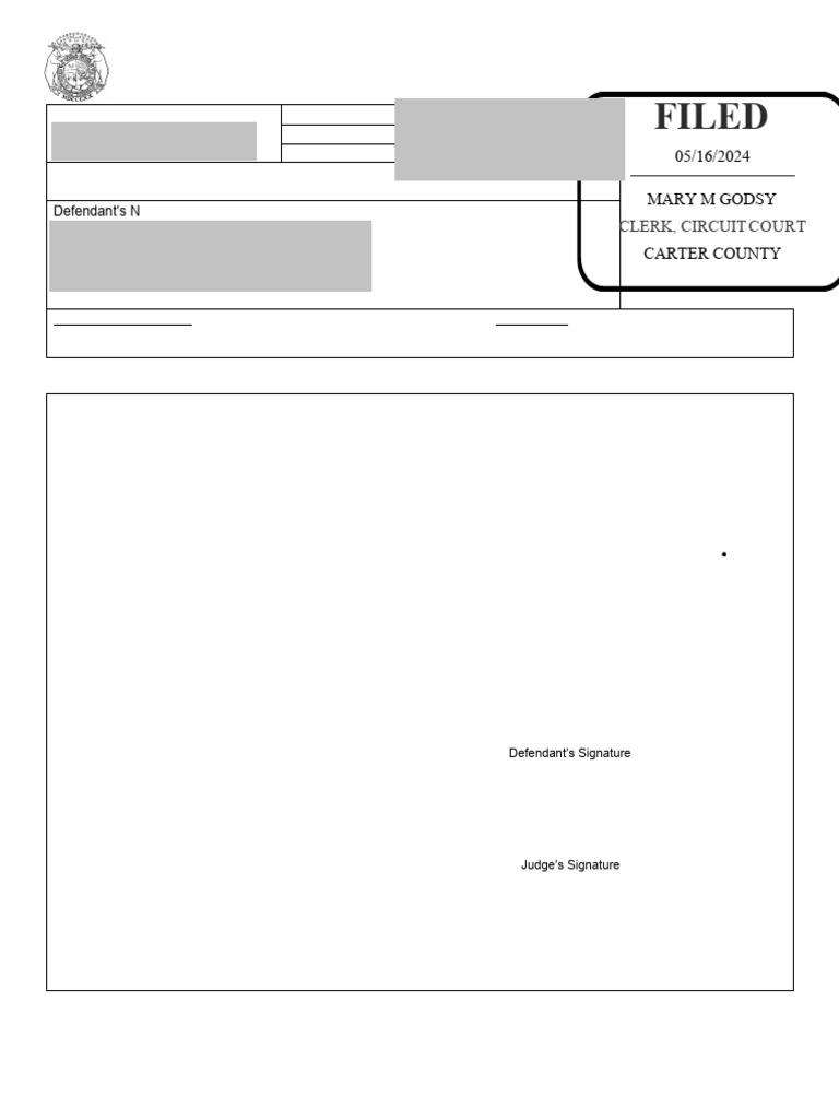 PLEA OF GUILTY WAIVER COUNSEL - MU60 - 2024-May-16 - DRAFT | PDF | Plea ...