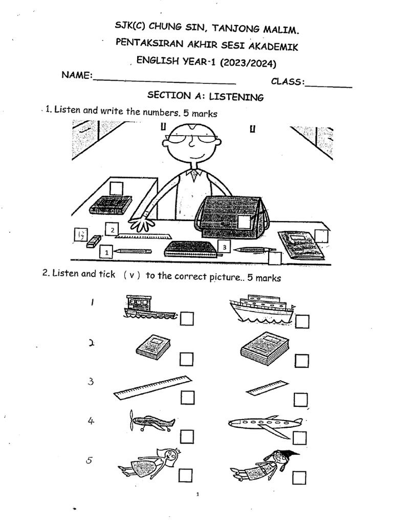 Y1 Bi Last Year Exam | PDF