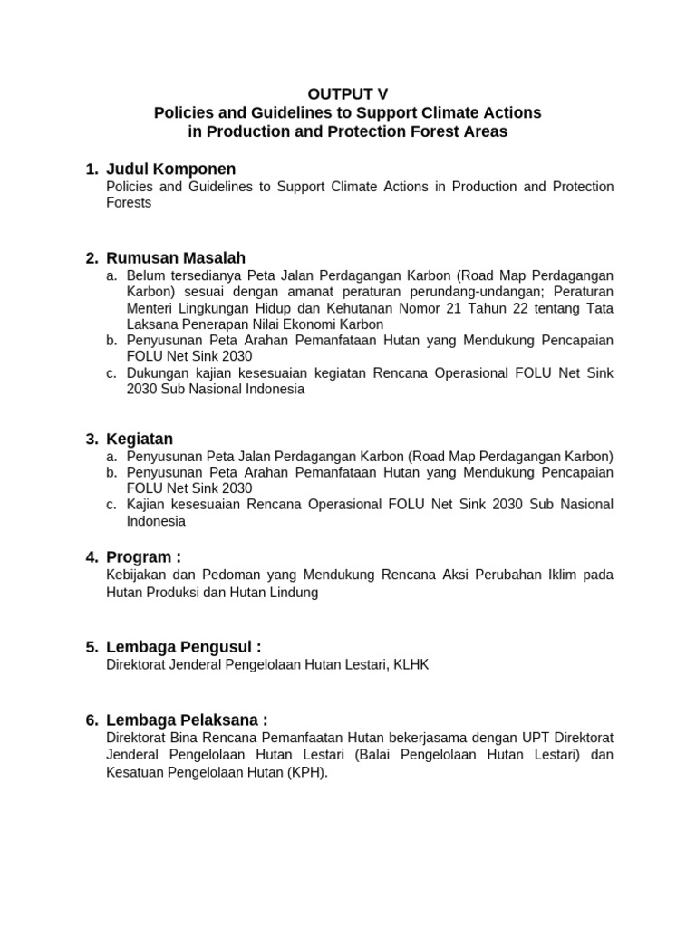 Project Brief OUTPUT V Pollicies N Guidelines | PDF