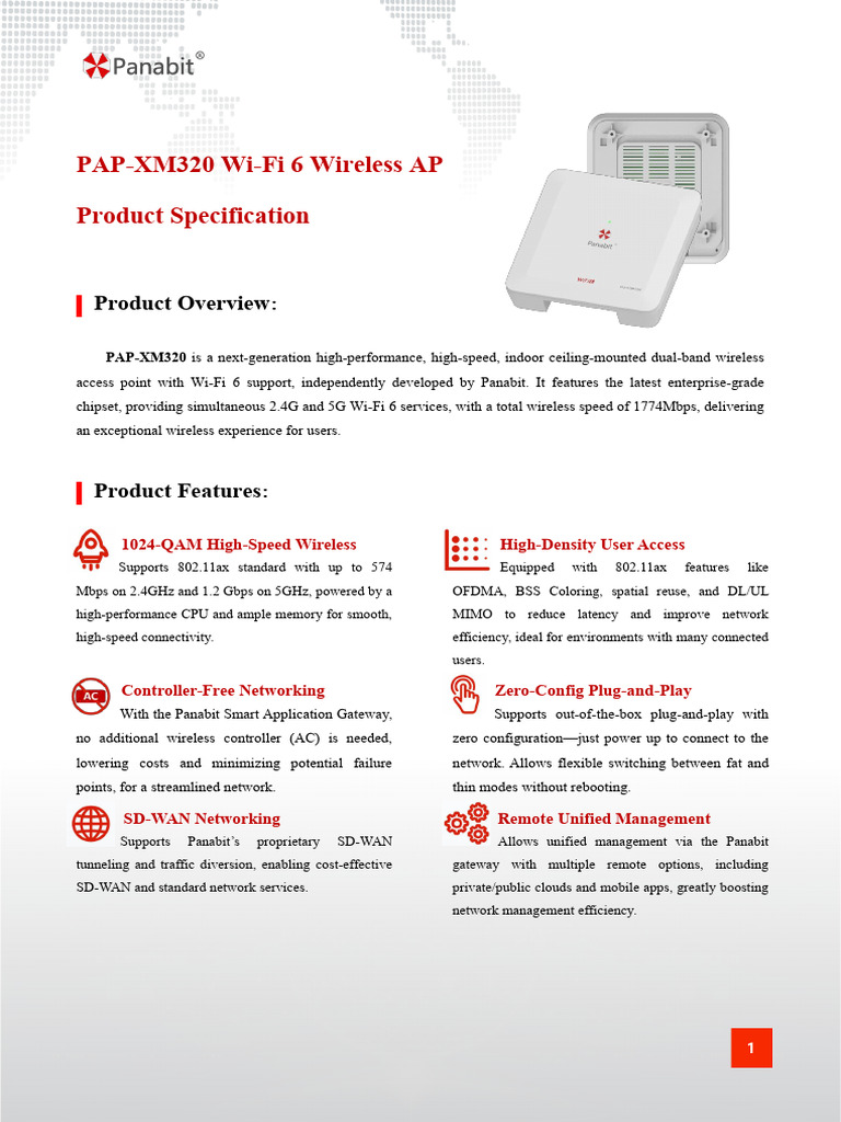 PAP-XM320 Product Specification | PDF | Wi Fi | Ieee 802.11