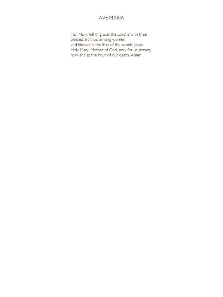 English Translation of Ave Maria | PDF