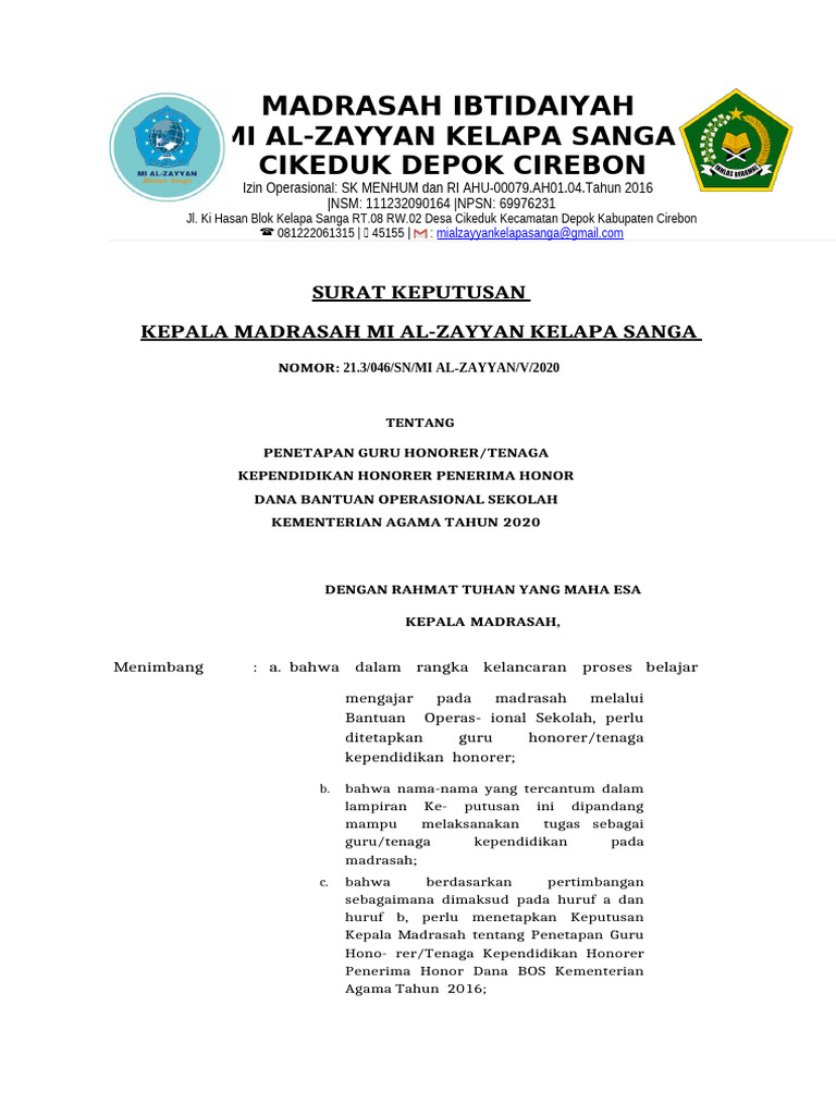Contoh SK | PDF