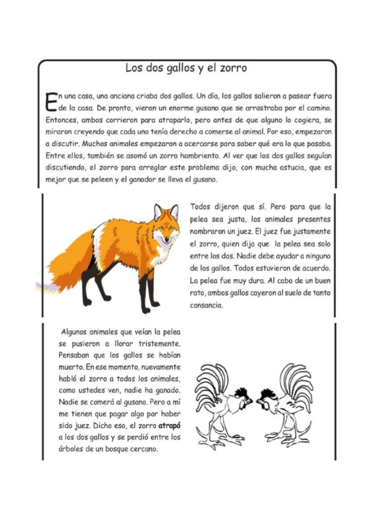 CUENTOS para Primer Grado - FICHA | PDF