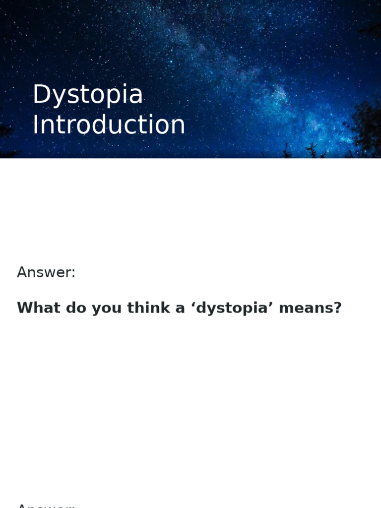 Dystopia Introduction | PDF | Dystopia