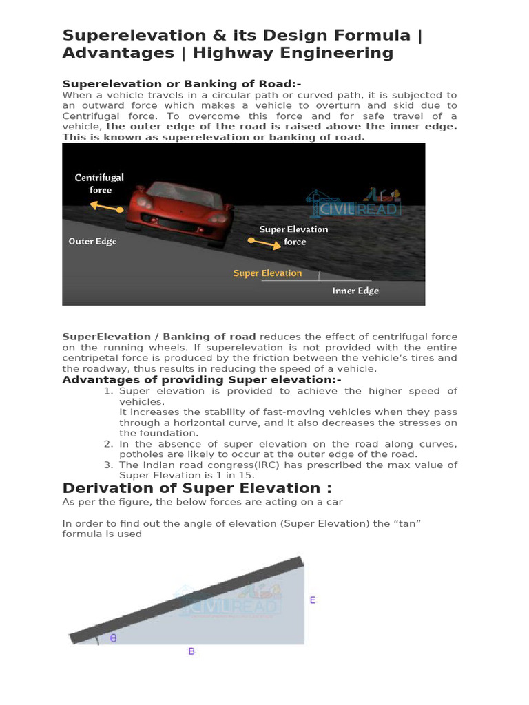 Superelevation 1 Pdf Force Road