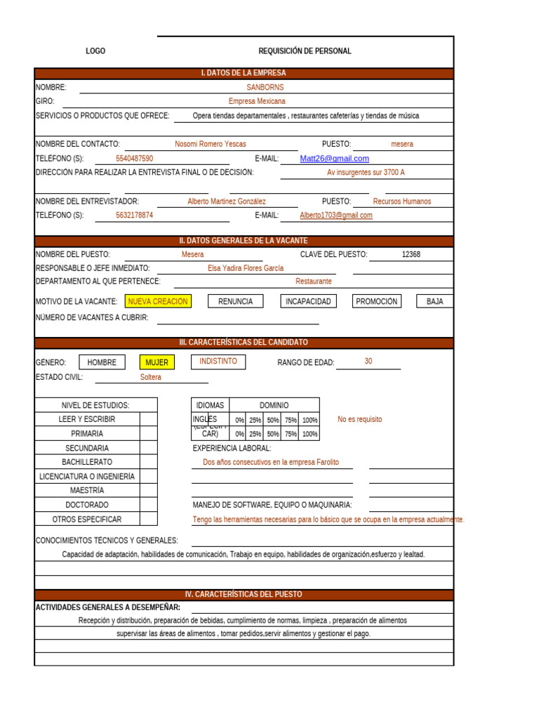 Requisición de Personal | PDF | Gestión de recursos humanos