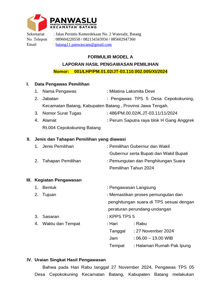 GWG - BWB - Form A PTPS - Pemungutan Dan Penghitungan Suara - 001lhppm.01.02jt-03.110.002 ...