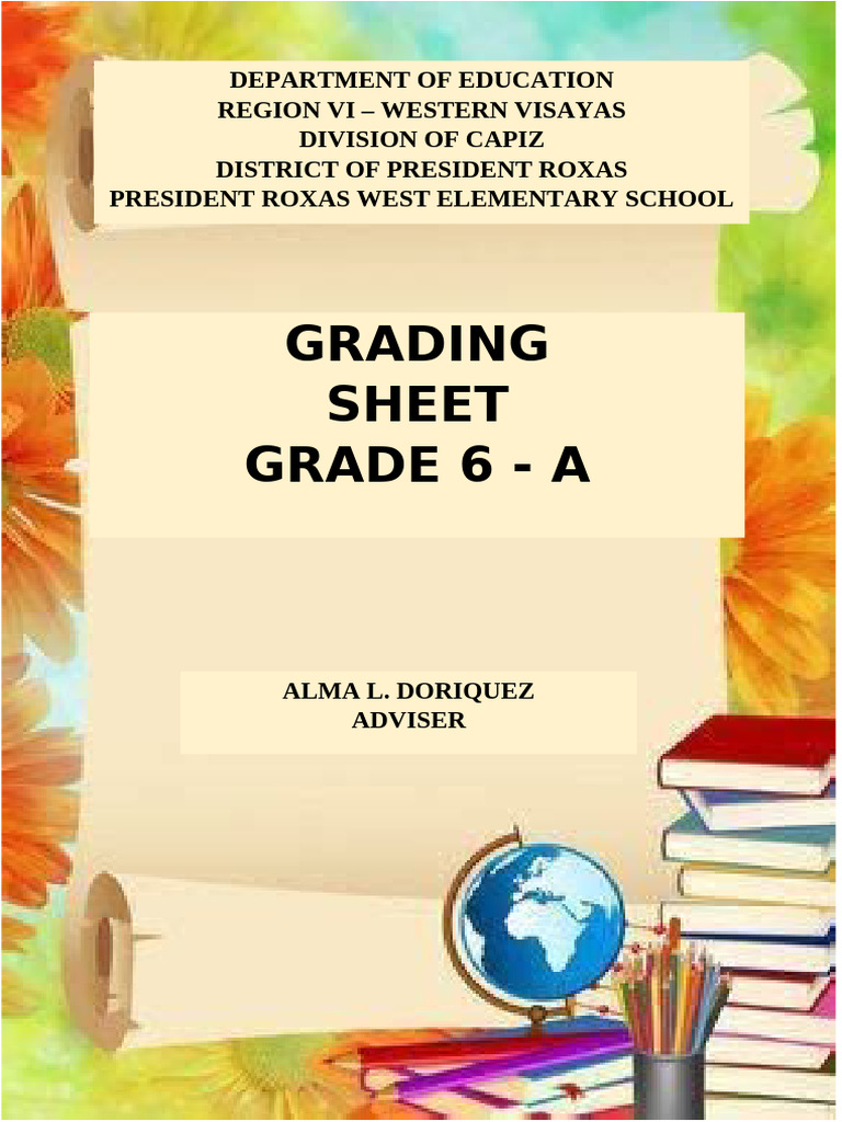 Cover Grading Sheet 6 - A | PDF