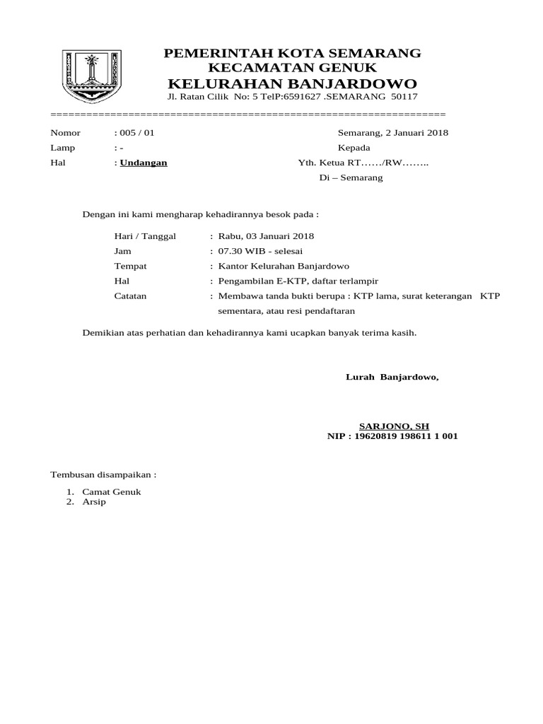 Undangan E KTP 2018 | PDF