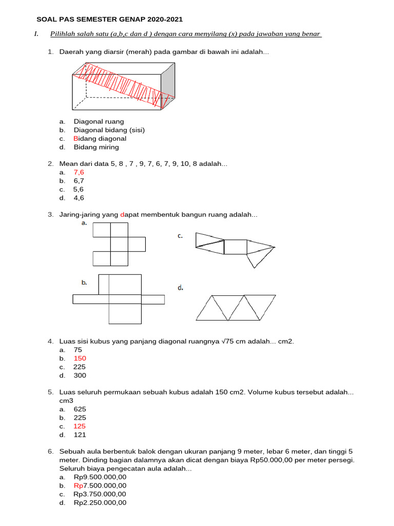Soal Pas Semester Genap 2020 | PDF