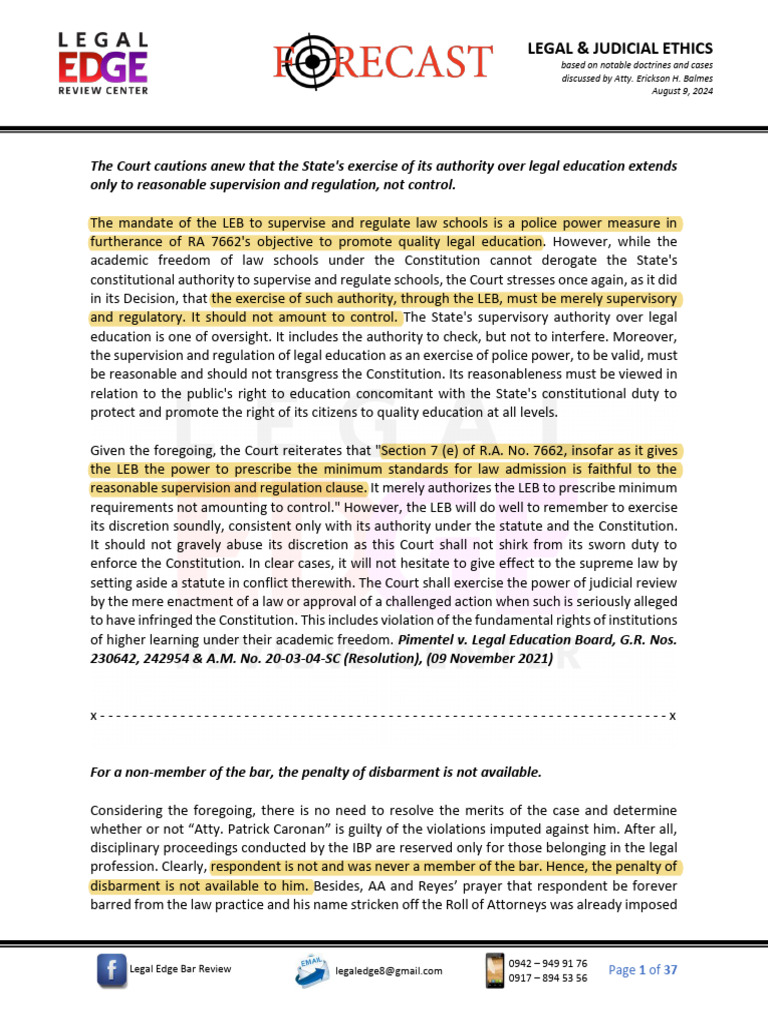 2024 Legal Ethics | PDF | Paralegal | Lawyer