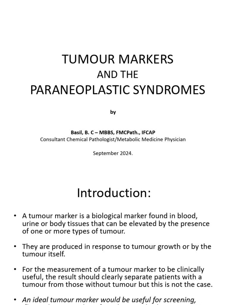 Tumour Markers and Paraneoplastic Syndromes | PDF | Cancer | Prostate ...