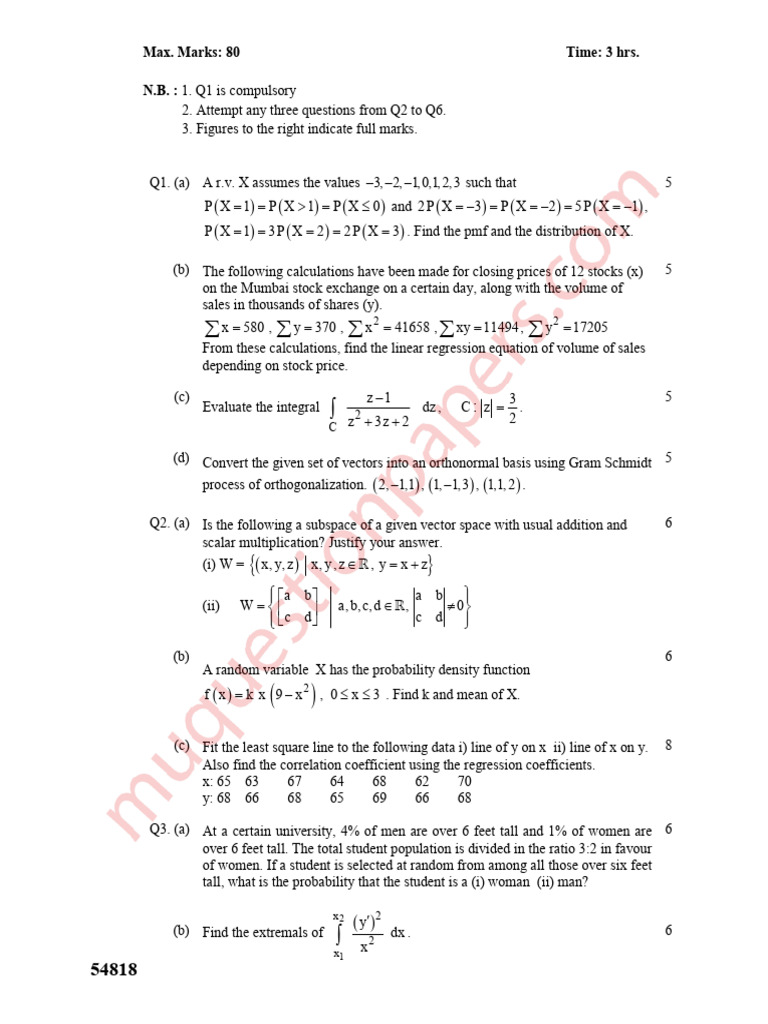 Be - Electrical Engineering - Semester 4 - 2024 - May - Engineering Mathematics Ivrev 2019 C ...