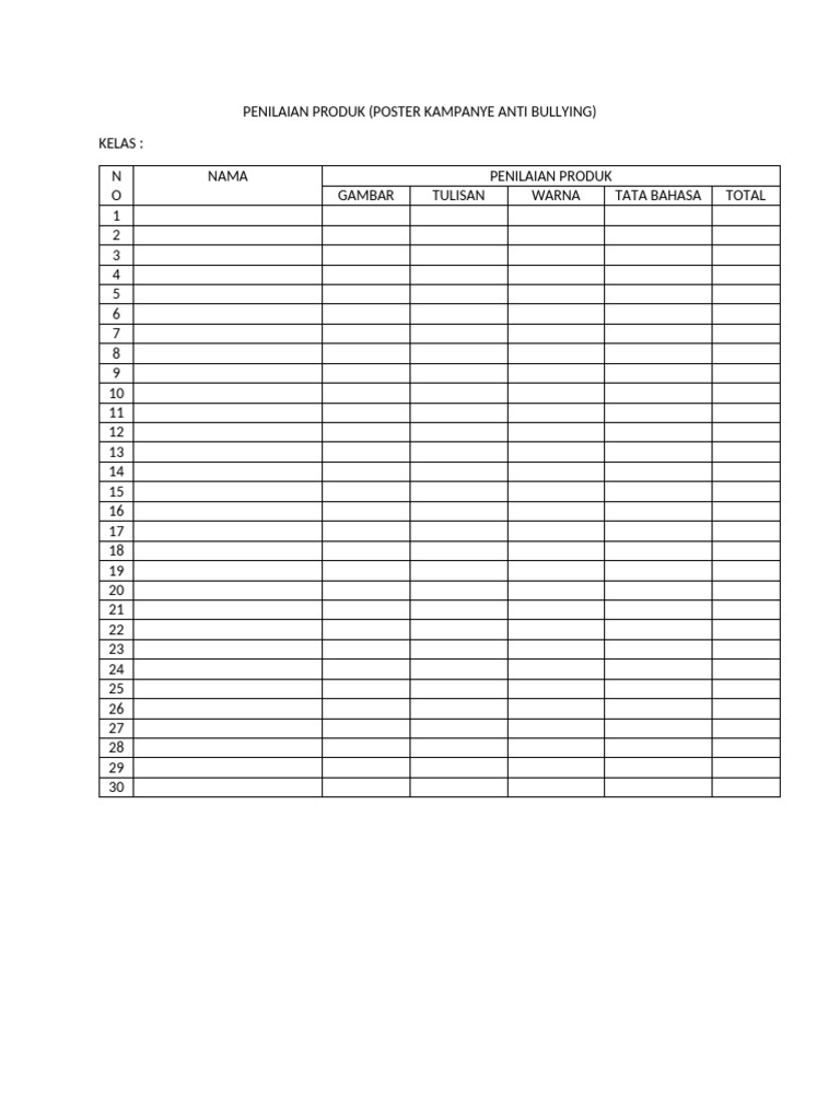 Form Penilaian Poster | PDF