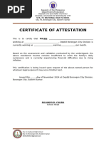 Certificate of Attestation for Financial Aid | PDF