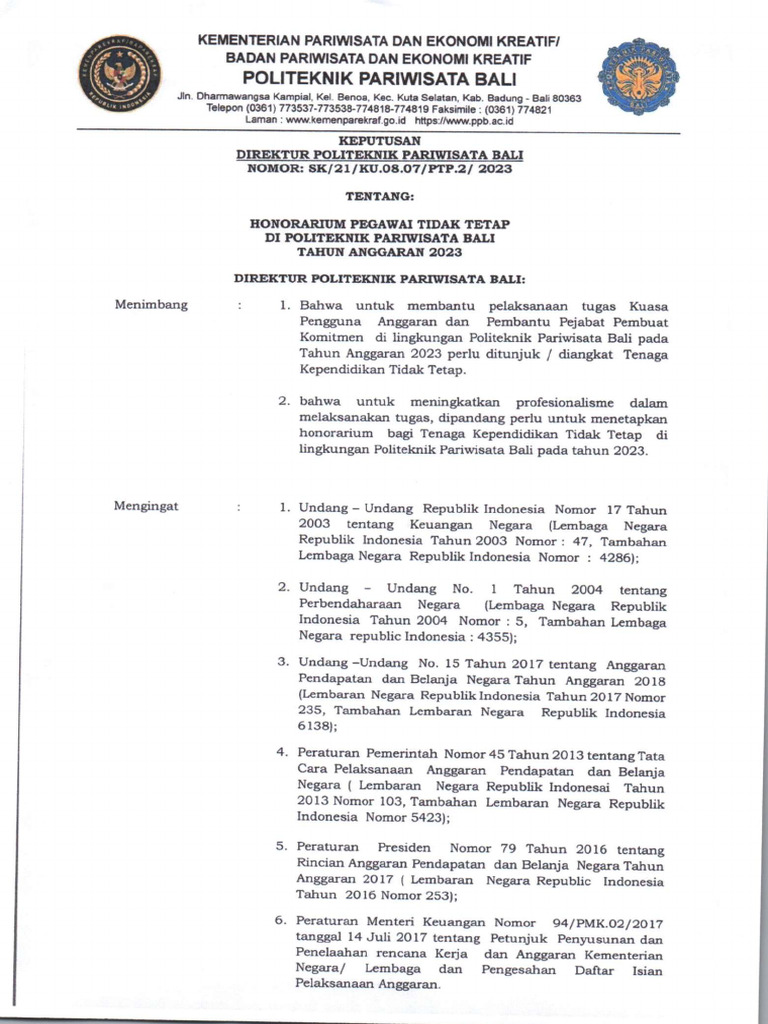 SK Pegawai 2023 - Ayu Nirvana | PDF