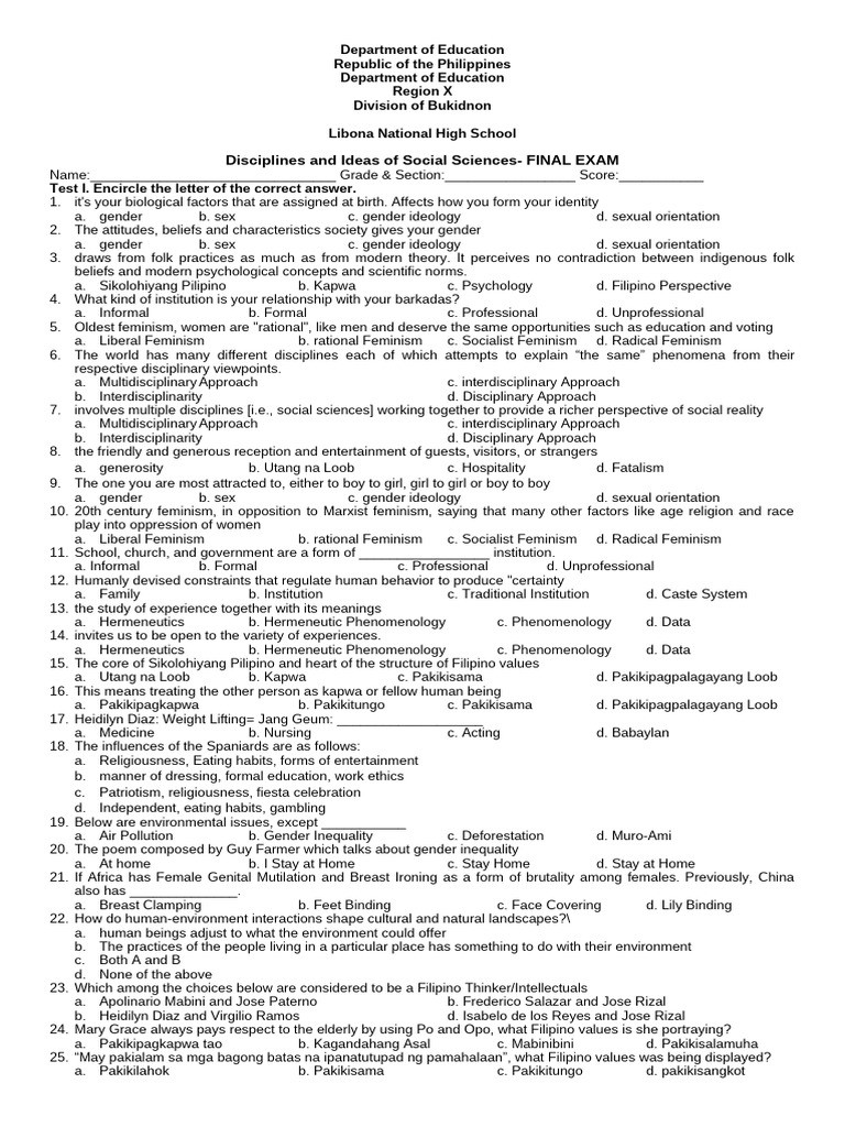 Exam in Diss Second Grading | PDF | Interdisciplinarity | Feminism