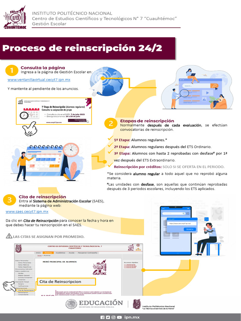 Proceso de Reinscripción - Infografia 24.2 | PDF