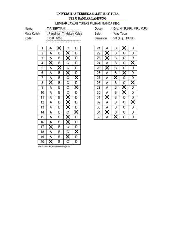 Tugas 2 Tia Septiani Penelitian Tindakan Kelas | PDF