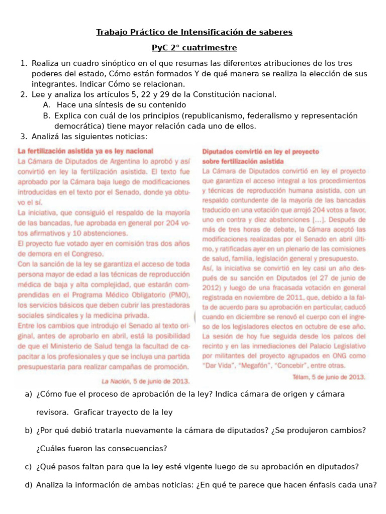 PYC Intensificacion 2do Cuatrimestre | PDF | Constitución | Gobierno
