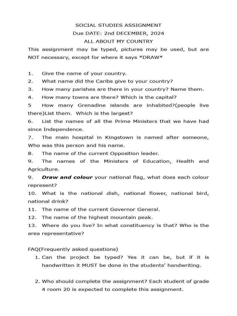 Social Studies Assignment | PDF