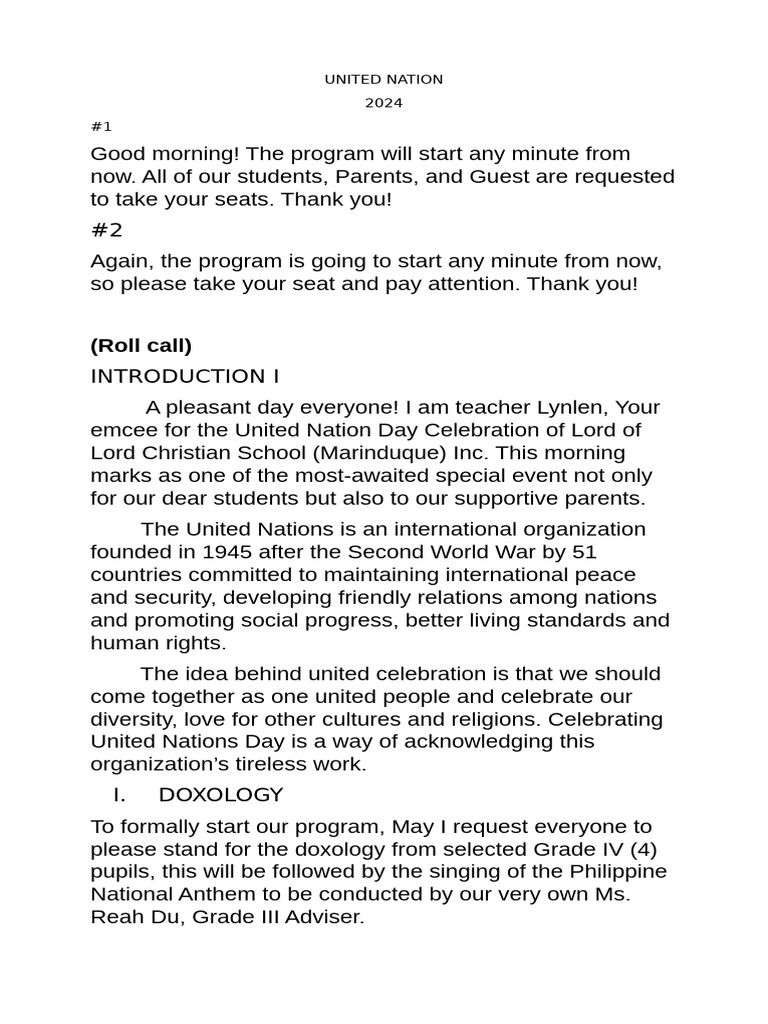 United Nation Program 2024 | PDF