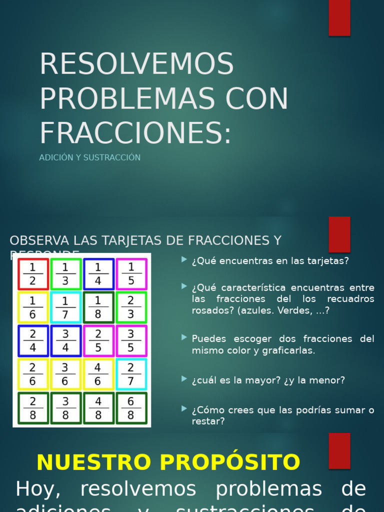 Adición y Sustracción de Fracciones Homogéneas | PDF