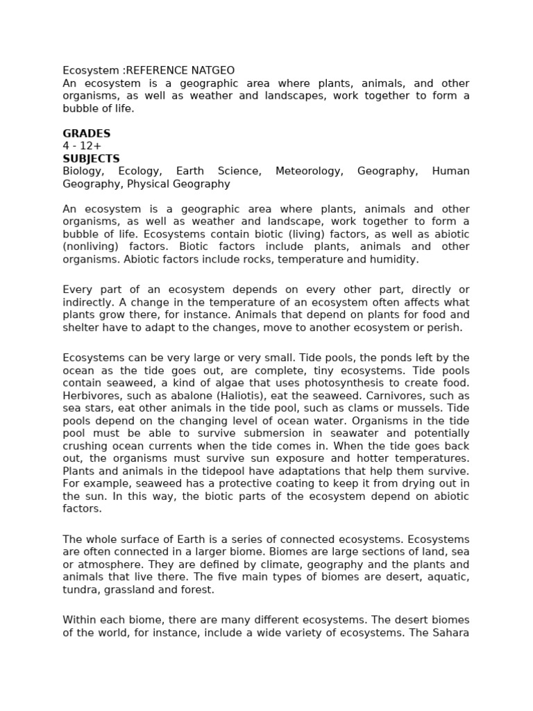 Ecosystem Pdf Food Web Plant Nutrition