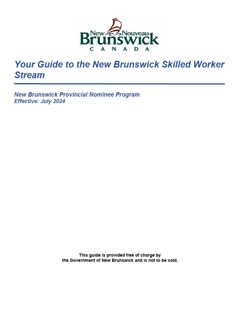 Guide To NB Skilled Worker Stream | PDF | Employment | Academic Degree