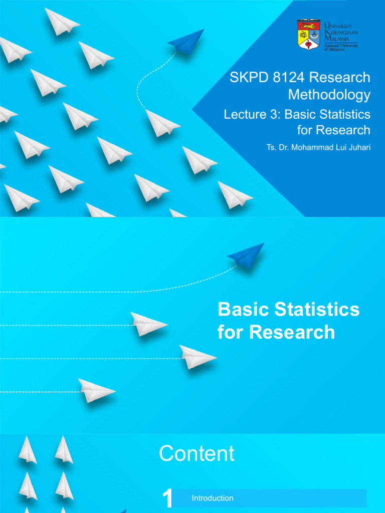 Lecture 3-Basic Statistics | PDF | Statistics | Descriptive Statistics