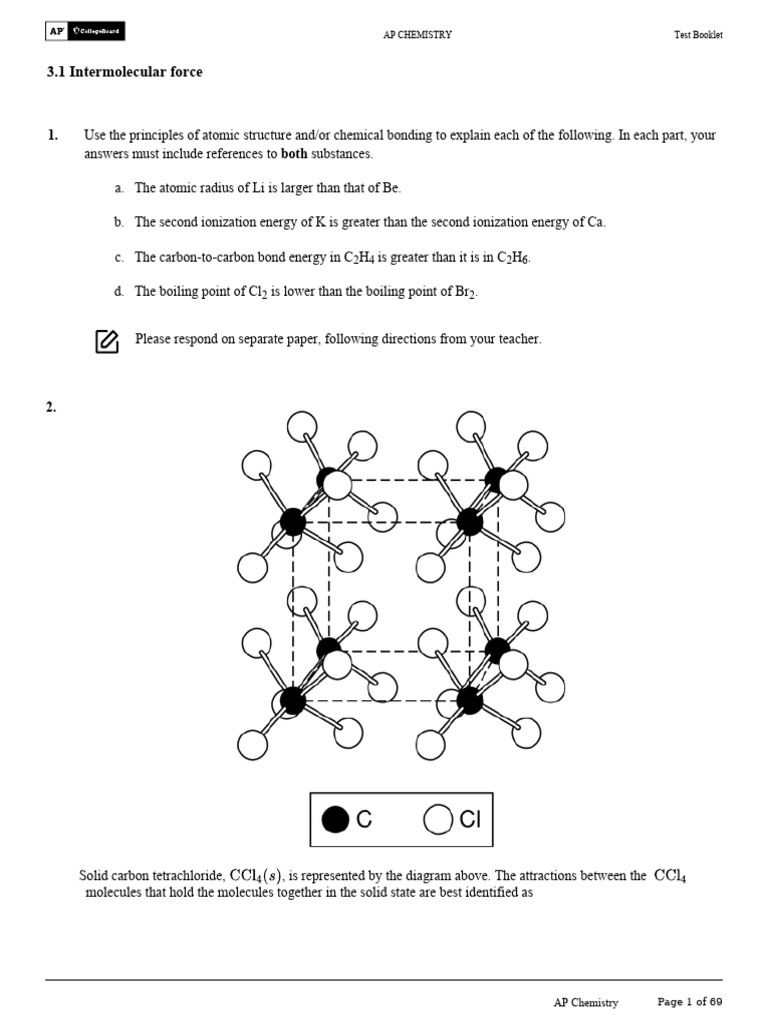 AP IMF QP (NEW) 的副本 | PDF | Chemical Polarity | Intermolecular Force