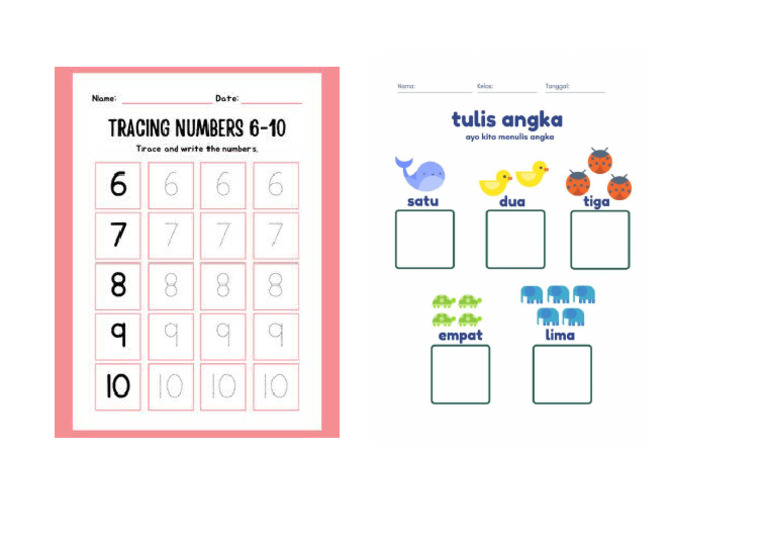 Tracing Angka 6-10 | PDF