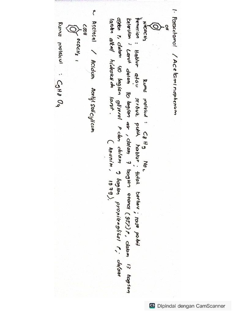 monografi paracetamol dan acetosal | PDF