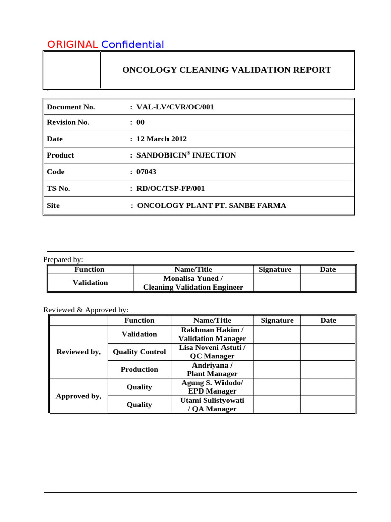CVR Cleaning Oncology OK | PDF | Total Organic Carbon
